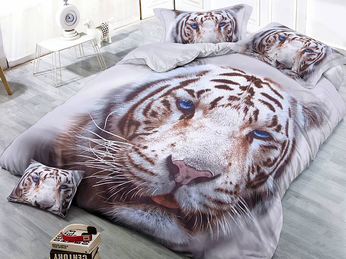 3D obliečky BIELY TIGER - Rodinné balení